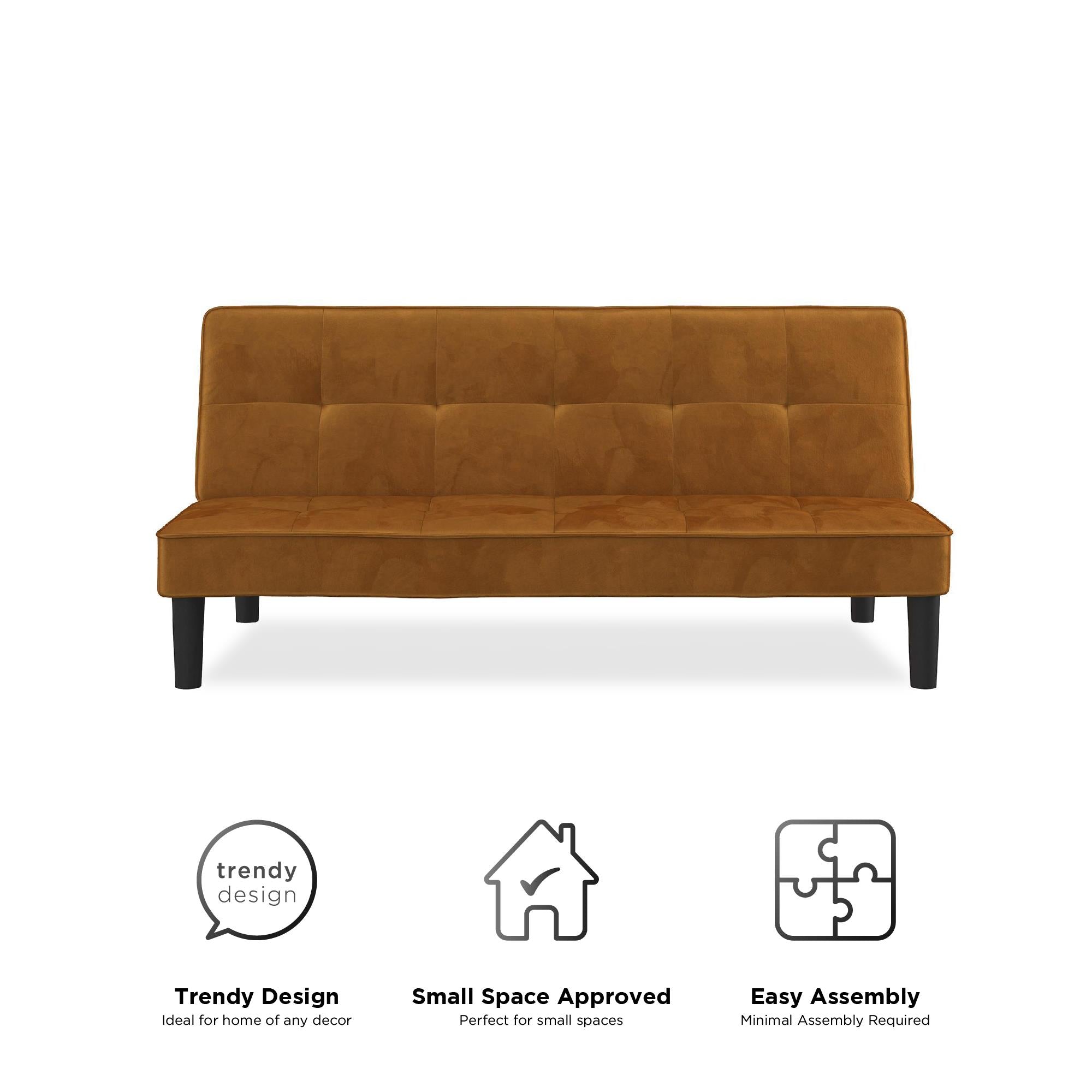 Luxurious Velvet Tufted Futons with Wooden Frames RealRooms