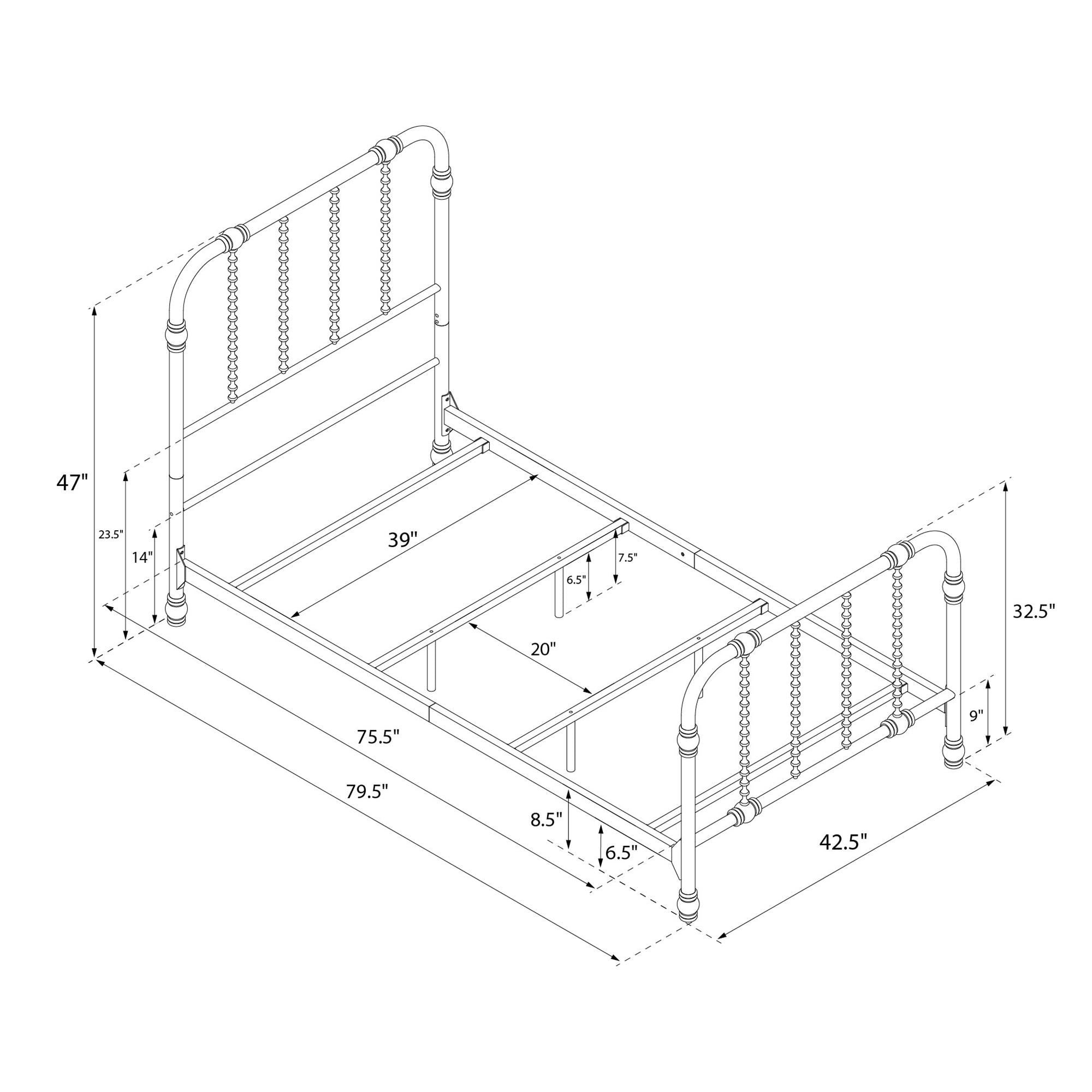 Jenny Lind Metal Bed with Twist Spindles RealRooms