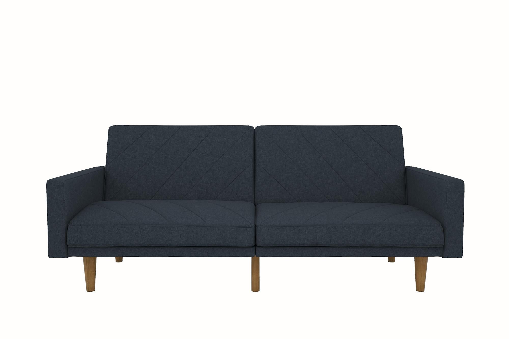 Paxson Futon with Solid Wood Legs and Diagonal Design RealRooms