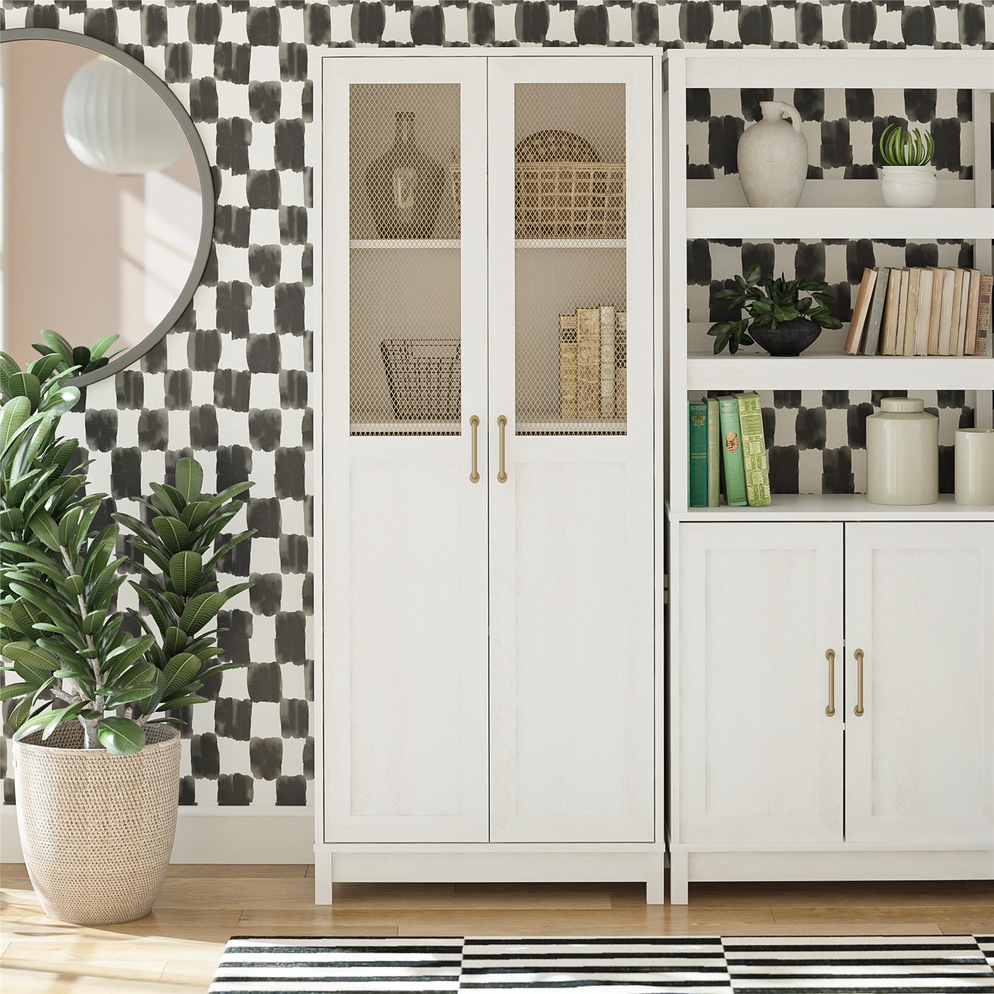 White modular storage cabinets store