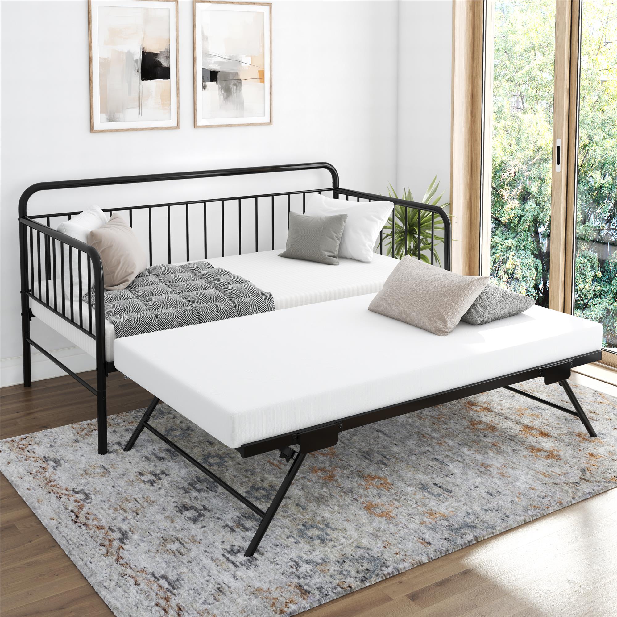 Metal daybed with pop up trundle store