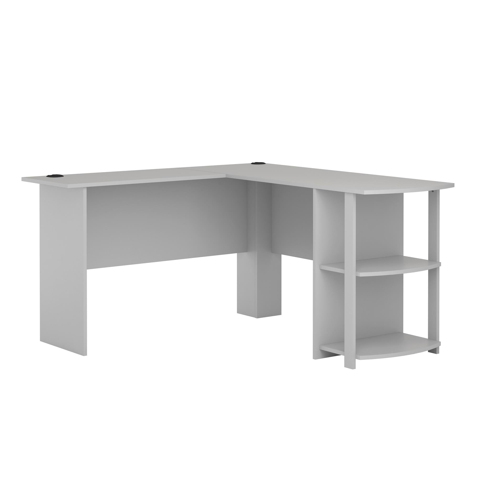 Dakota L Desk with Side Bookshelf Spacious Work Surface RealRooms