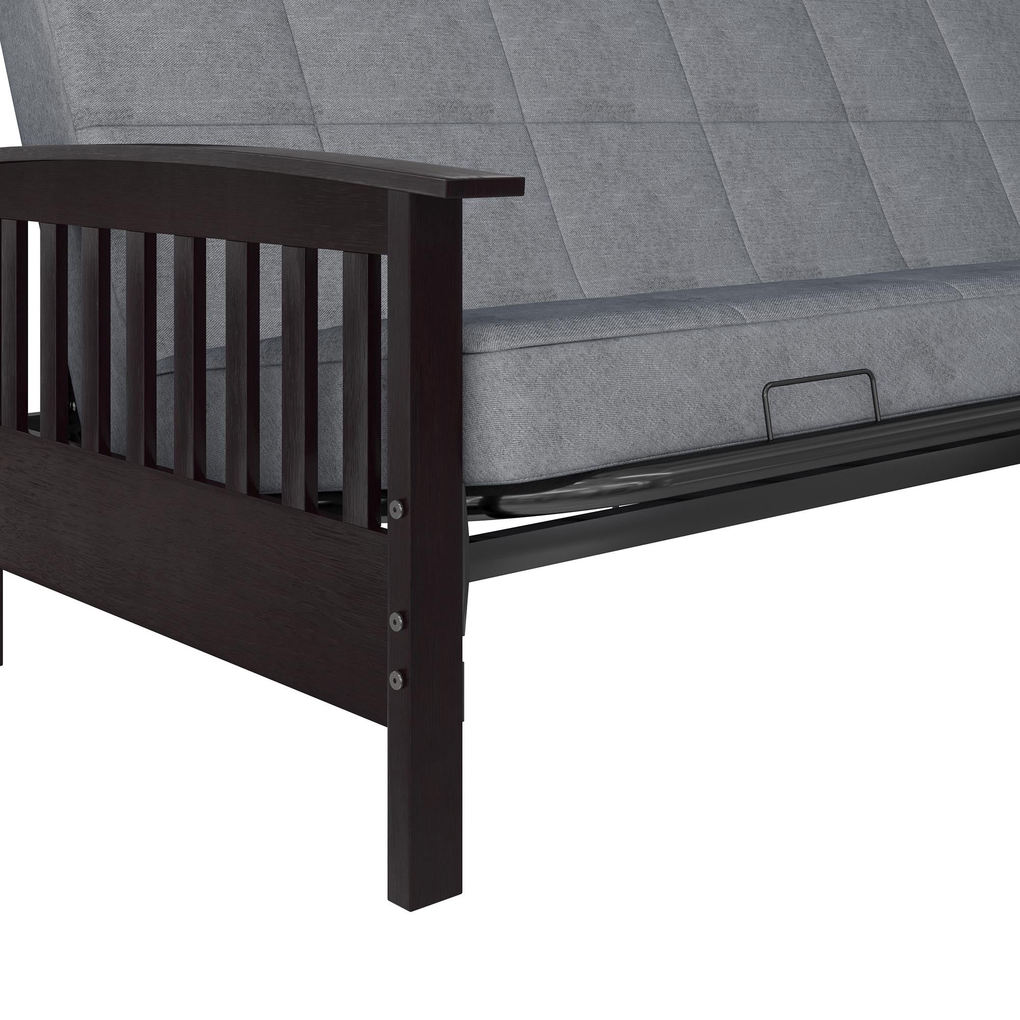 Wood arm futon store