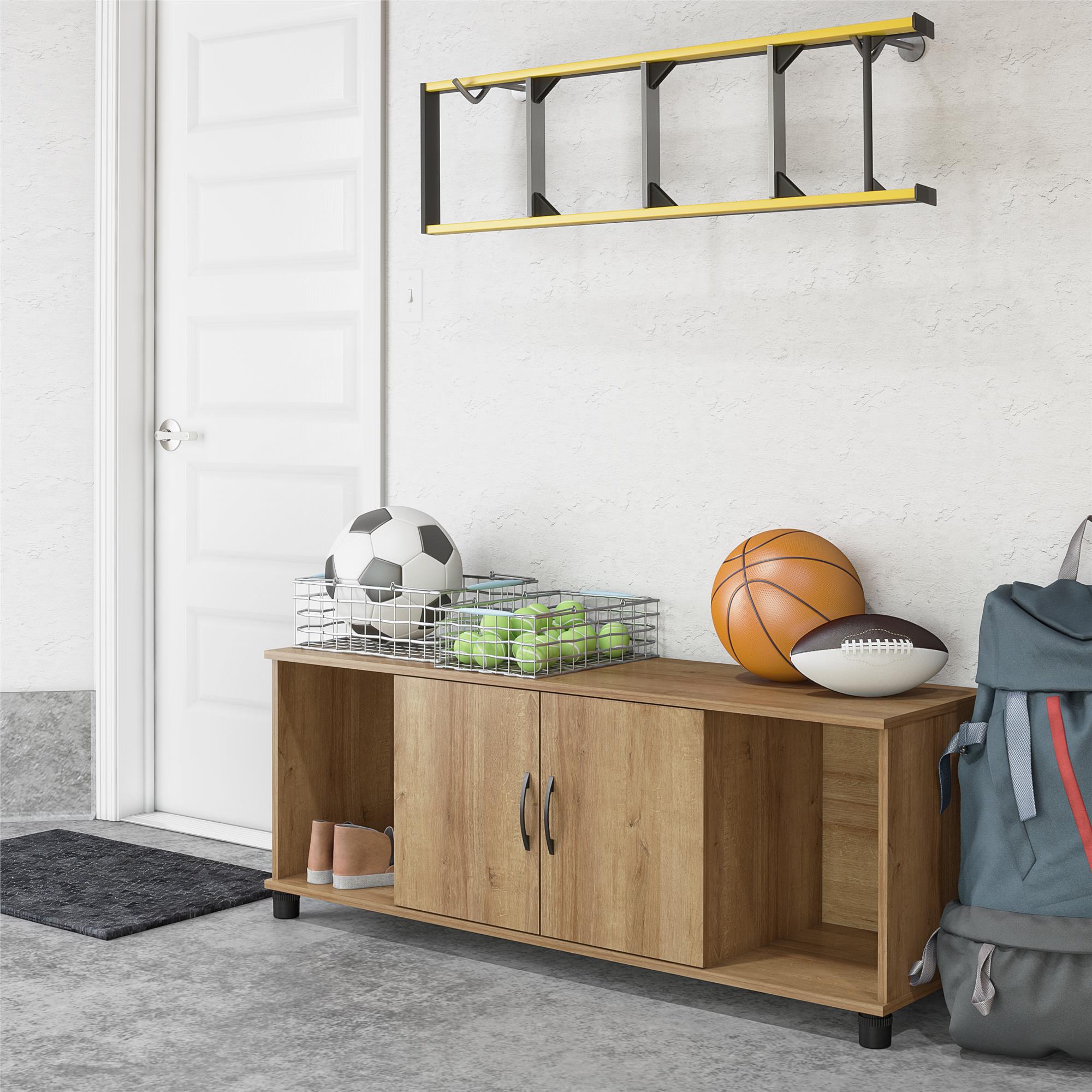 Basin Shoe Storage Bench with Seating Area and Adjustable Feet