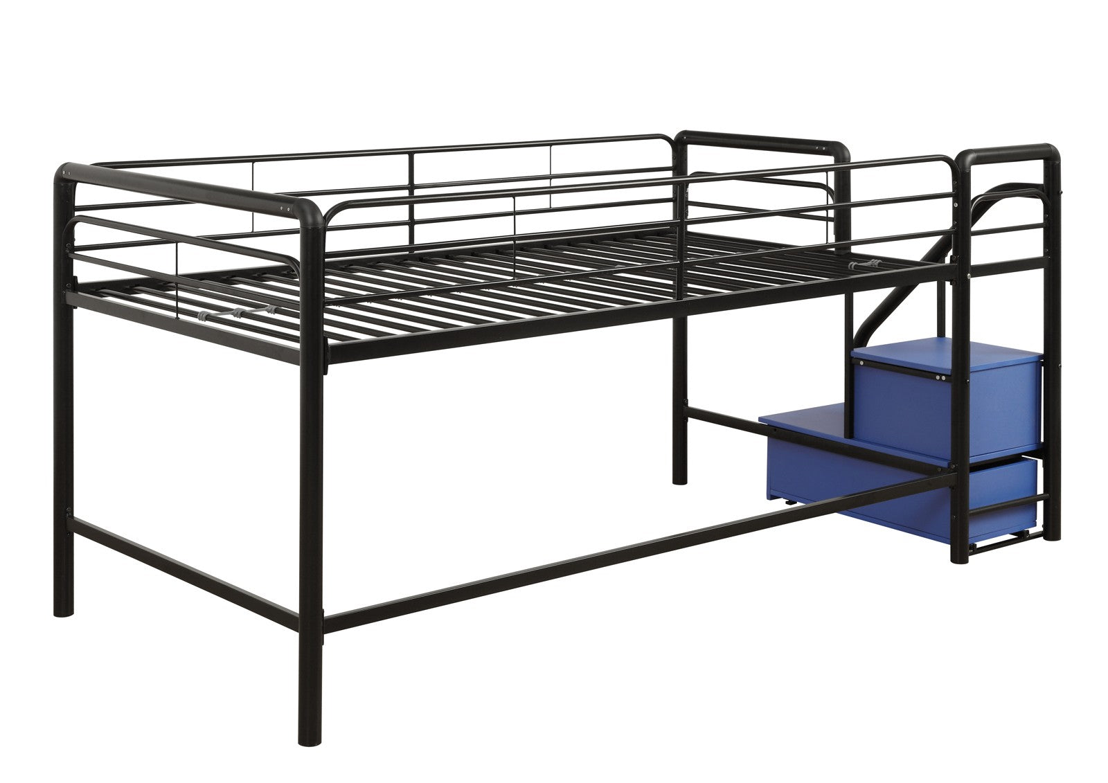 San Junior Low Height Twin Loft Bed with Storage Steps
